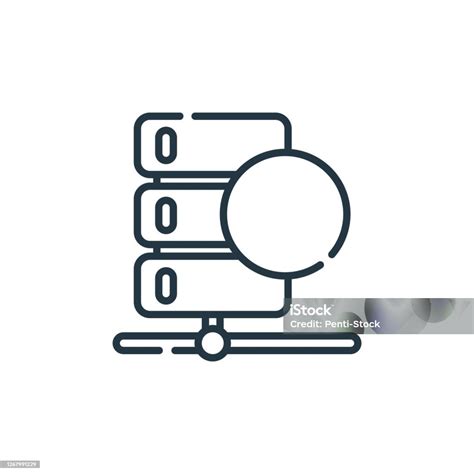 Database Vector Icon Isolated On White Background Outline Thin Line Database Icon For Website