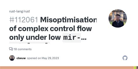 Misoptimisation Of Complex Control Flow Only Under Low `mir Opt Level` · Issue 112061 · Rust