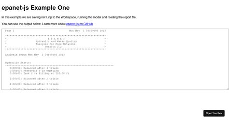 Epanet Js Examples Codesandbox