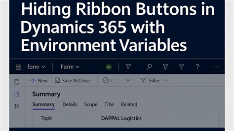 Hiding Ribbon Buttons In Model Driven Apps Using Environment Variables