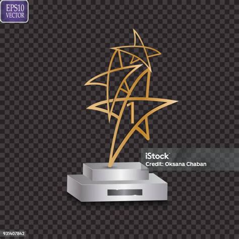 유리 트로피 상 패 새겨진 크리스탈 상 현실적인 벡터 일러스트 레이 션에 투명 한 배경 Championship에 대한 스톡 벡터