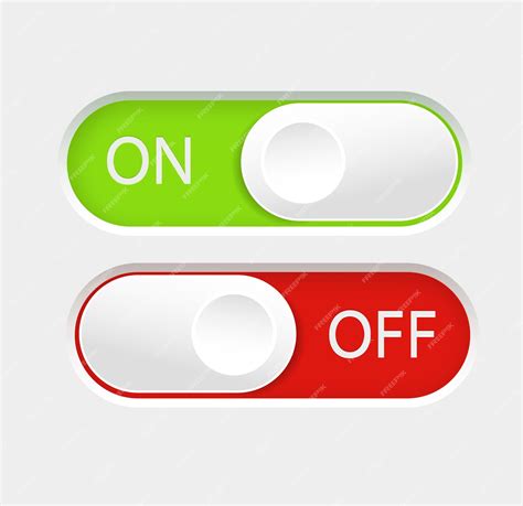 Premium Vector On And Off Slider Buttons Red And Green Switch Interface Buttons Vector