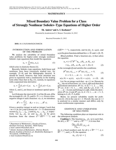 pdf amirov sh kozhanov a i a mixed problem for a class of