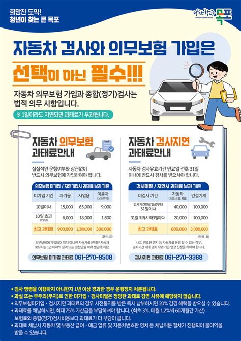 목포시 자동차 검사·의무보험 과태료 예방 집중 홍보