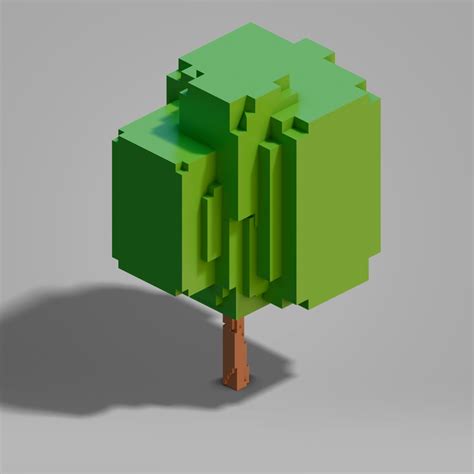 3d Set Trees Blocky Model Turbosquid 1530860