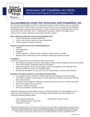 Americans With Disabilities Act ADA Request For Doc Template PdfFiller