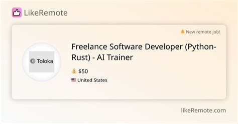 Remote Freelance Software Developer Python Rust Ai Trainer At
