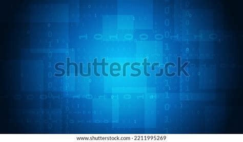 composition binary coding processing over blue stock vector royalty