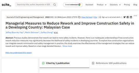 Managerial Measures To Reduce Rework And Improve Construction Safety In A Developing Country