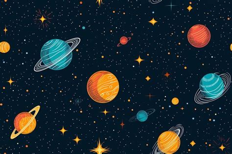 Premium Photo Seamless Space Pattern