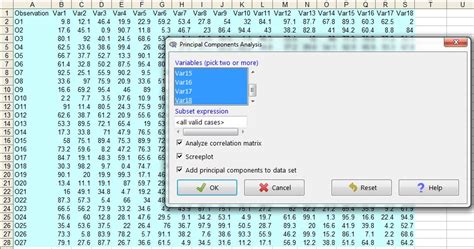 Statistical Analysis Of Data Using Excel Principal Component Analysis In Excel Using Rexcel