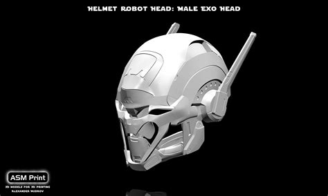 Stl File Helmet Robot Head Male Exo Head・template To Download And 3d