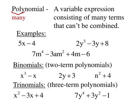 Ppt Objective To Add And Subtract Polynomials Powerpoint