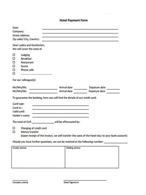 Hotel Accommodation Receipt Template Artofit