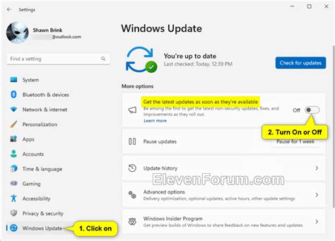 enable or disable get latest updates as soon as available in windows 11