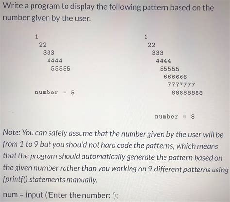 Solved Write A Program To Display The Following Pattern Chegg