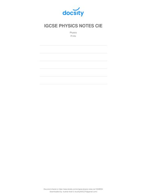 Docsity Igcse Physics Notes Cie Pdf Force Momentum
