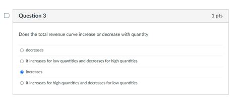 Solved Does The Total Revenue Curve Increase Or Decrease