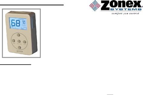 Zonex MODSTAT MODS Thermostat Installation Instructions PDF View Download