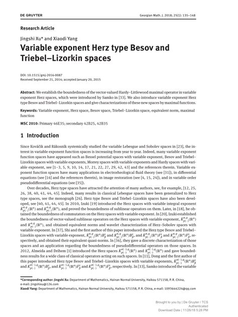 Pdf Variable Exponent Herz Type Besov And Triebel Lizorkin Spaces