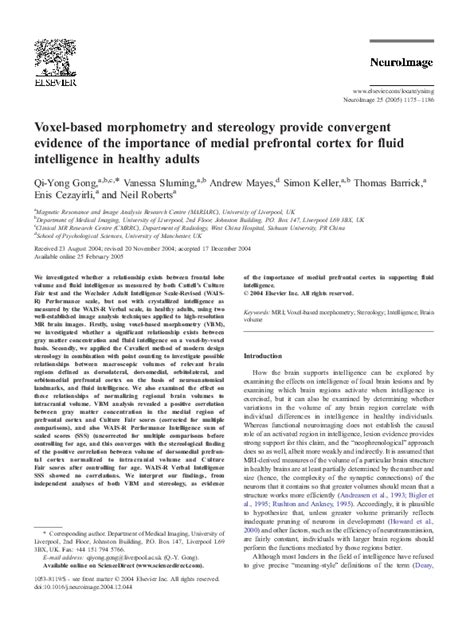 Pdf Voxel Based Morphometry And Stereology Provide Convergent
