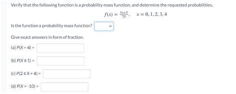 Solved Verify That The Following Function Is A Probability