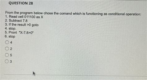 solved from the program below chose the comand which is
