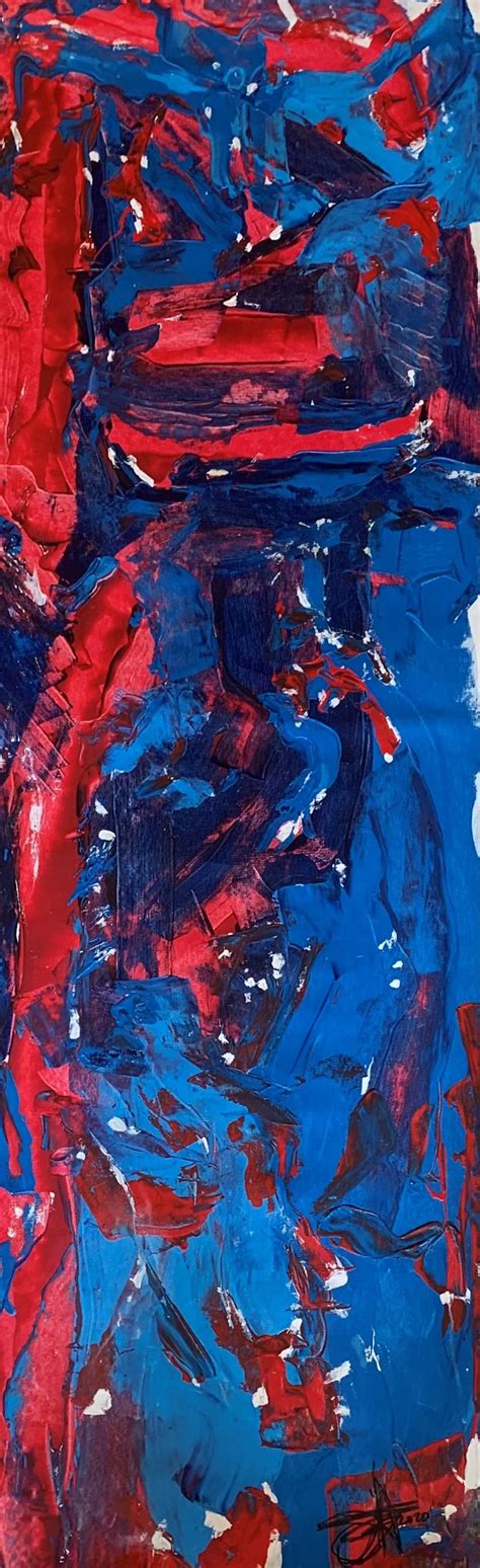Nan Van Ryzin Fire And Ice Red And Blue Abstract By Nan Van Ryzin