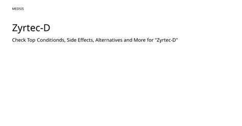 Zyrtec D Meds Is