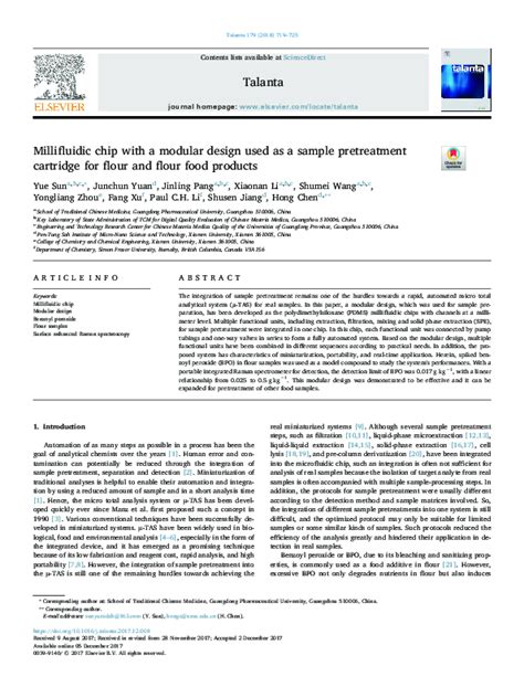 Pdf Millifluidic Chip With A Modular Design Used As A Sample