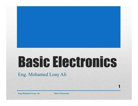 Introduction To Basic Electronics Pptx