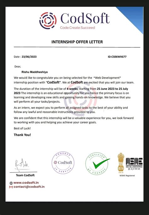 Rishu Maddheshiya On Linkedin Connections Codsoft Codsoft Codsoft Webdevelopment