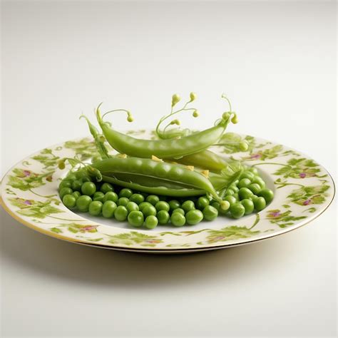 Premium Ai Image Juicy Delicious Peas Lies On Beautiful Plate Ai