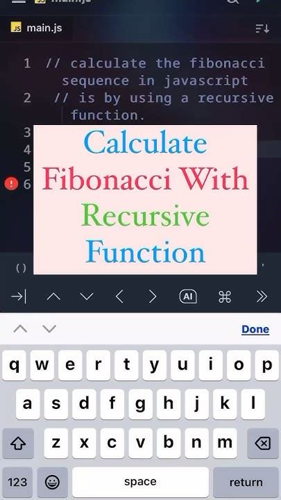 Fibonacci Sequence By Using A Recursive Function In Javascript Programming Coding Javascript