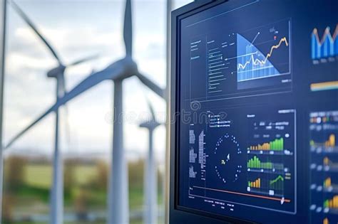 Monitoring System Analyzing Data From Wind Turbines In Operation Stock
