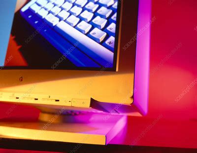 Close Up Of A Brightly Coloured Visual Display Unit VDU Stock Image C Science