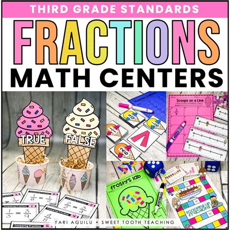 Fractions Hands On Centers And Games For Third Grade