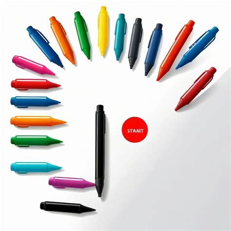 Whiteboard Markers Vector Set White Background Isolated Premium Ai