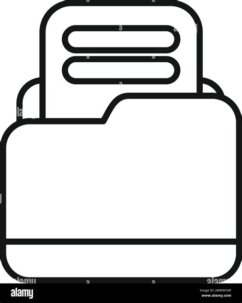 Folder Password Icon Outline Vector Id Process Password Secure Message Internet Stock Vector