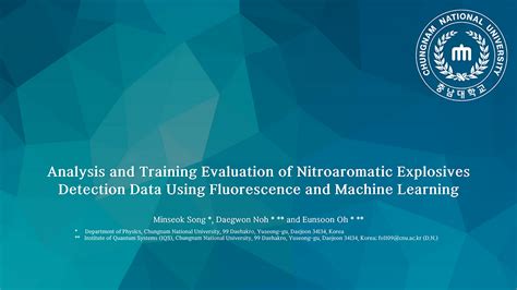 [물리학캡스톤디자인] Analysis And Training Evaluation Of Nitroaromatic Explosives Detection Data Using