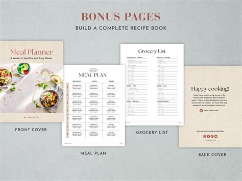 Canva Digital Cookbook Template Canva Recipe Book Template Meal Planner Template Recipe Sheet