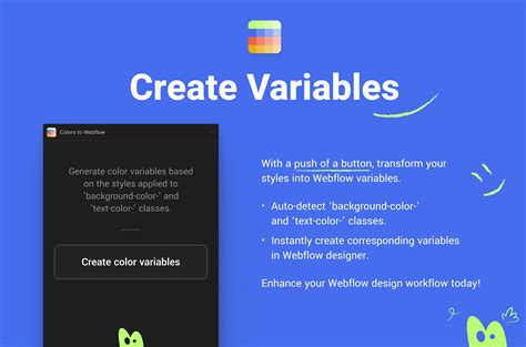 Create Variables App Webflow Apps Integrations