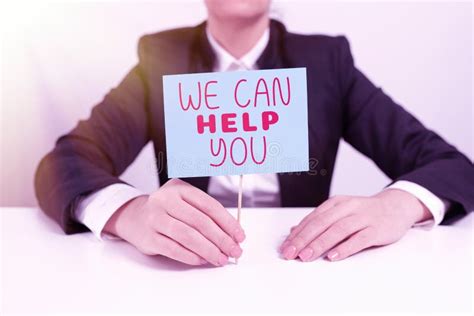 Writing Displaying Text We Can Help You Business Concept Support