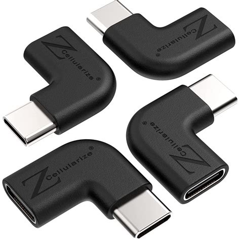 Cellularize Right Angle Usb C Adapter Pack Usb C Degree Adapter Gbps Low Profile Male