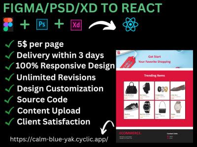 Figma PSD XD Design Converted To Responsive HTML And ReactJs Websites Upwork