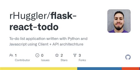 Github Rhugglerflask React Todo To Do List Application Written With Python And Javascript