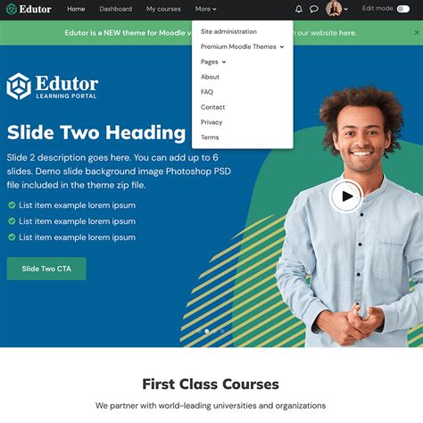 How To Add A Responsive Custom Menu In Moodle 4x Elearning Themes