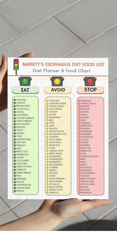 Barretts Esophagus Diet Food List Printable Acid Reflux And Gerd
