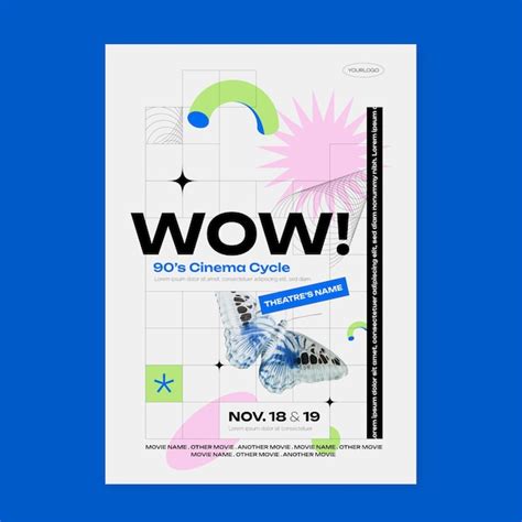 그리드 수직 포스터 템플릿 프리미엄 벡터