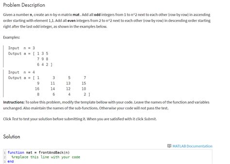 Solved Given A Number N Create An N By N Matrix Mat Add